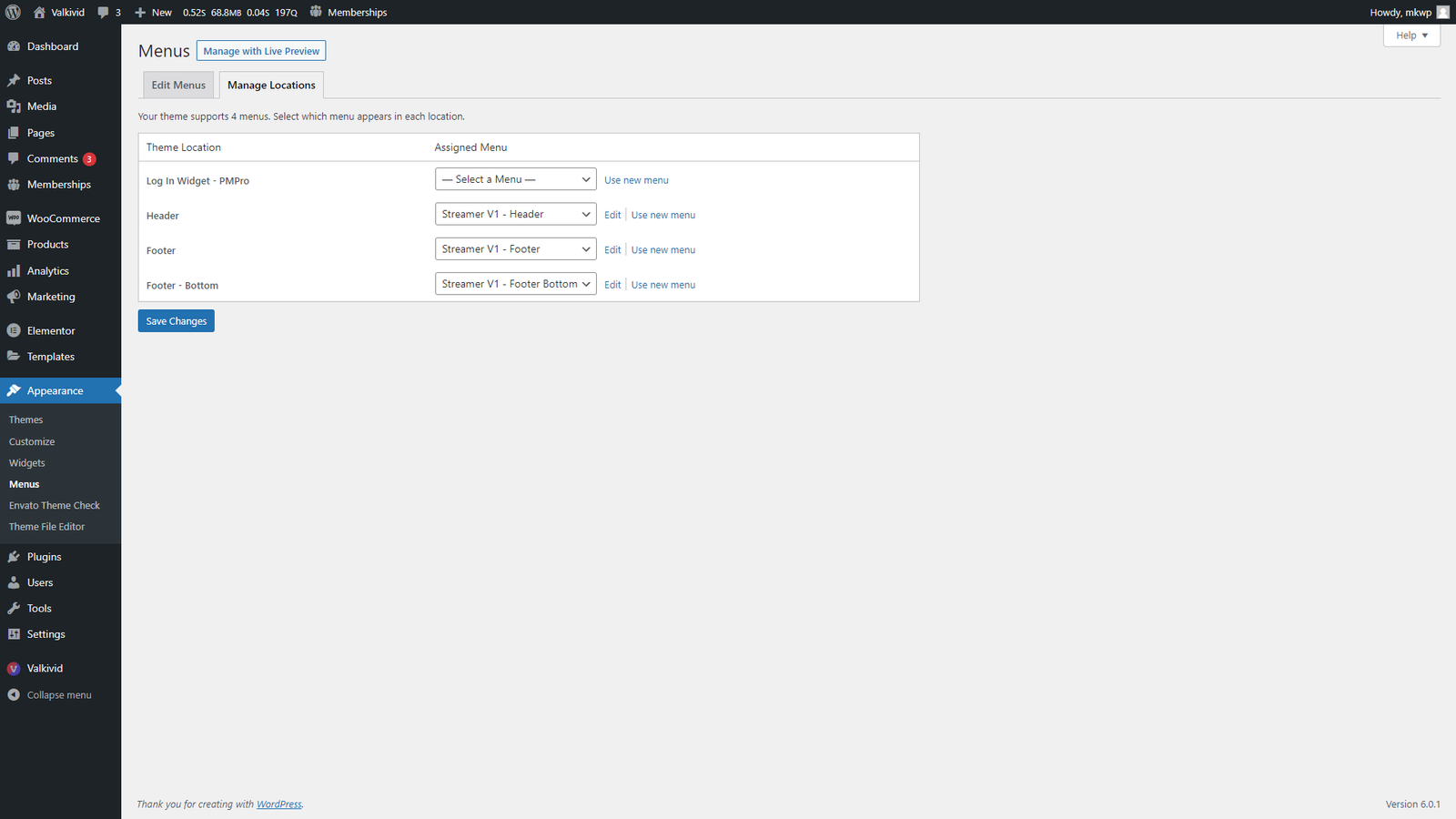 Menu Locations – Valkivid – Content Creators